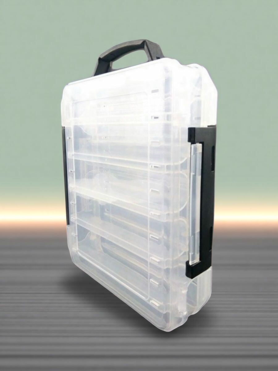 Коробка для воблеров двухсторонняя M 20*17*4.8 см, белая / Кейс для воблеров, блесен, вибов