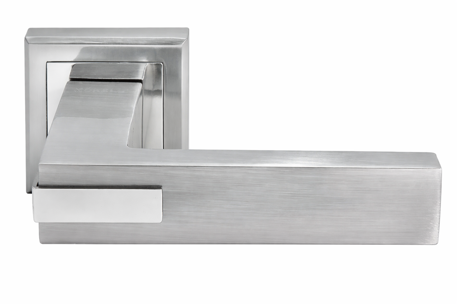 Ручка дверная Morelli MH-43 SС/CP-S матовый хром/ хром, ручки для межкомнатных дверей на квадратной накладке