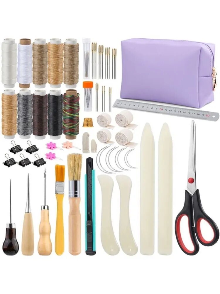 Набор для переплетения книг 10 вощеных нитей, инструмент для переплетных материалов, С сумкой для хранения