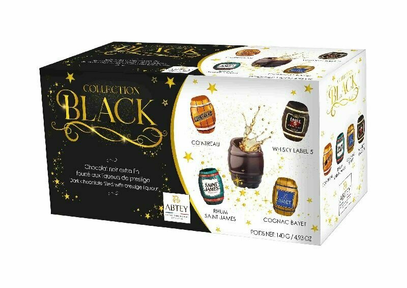 Конфеты ABTEY COLLECTION BLACK Ассорти с ликерной начинкой /картон/ 140г
