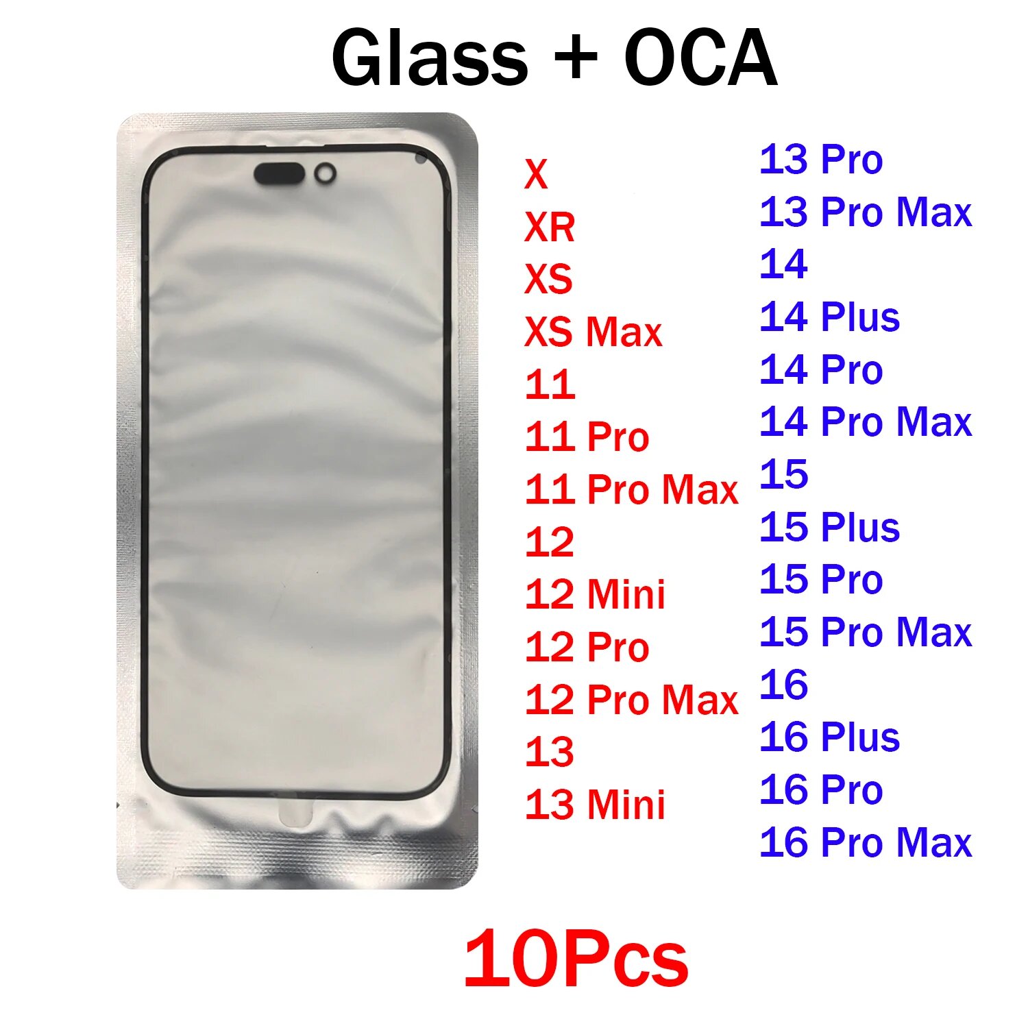 10 шт. для iPhone X XR XS 11 12 13 14 15 16 Mini Pro Plus Max сенсорный экран переднее 14 Pro