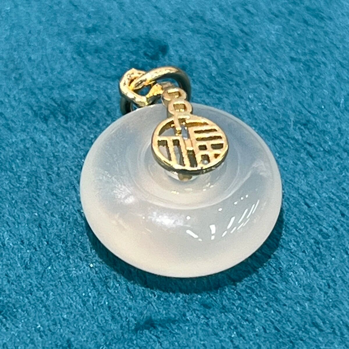 Китайский стиль, белый агат, кулон с пряжкой мира, золотой персонаж удачи, счастливый шарм, восточный свет, ювелирный аксессуар «сделай сам»