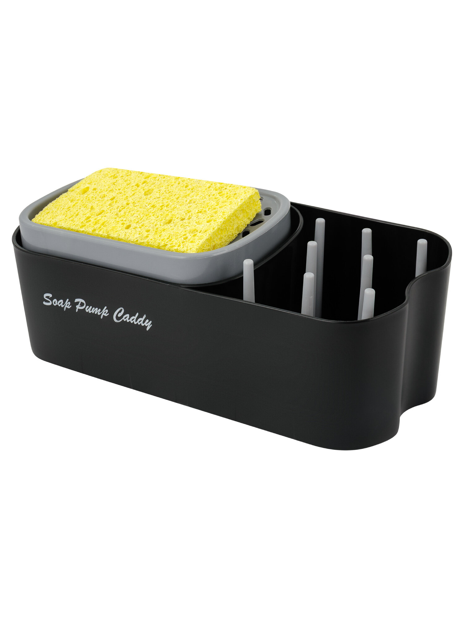 Диспенсер кухонный для моющего средства с губкой для посуды / Подставка-дозатор для губок