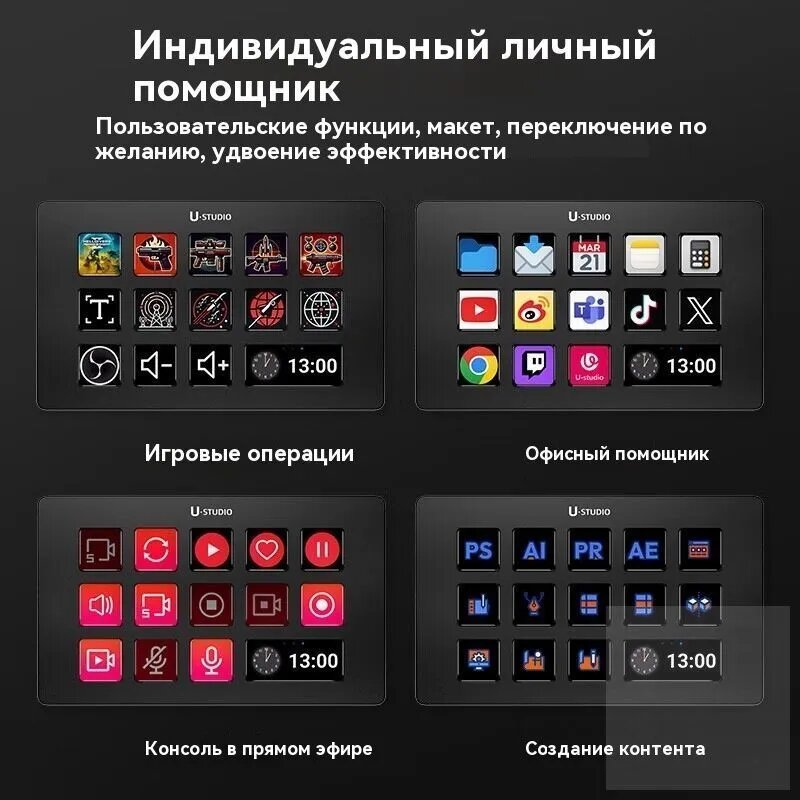 Контроллер для стриминга Ulanzi D200 Stream Deck проводной, для стримеров — фото 1