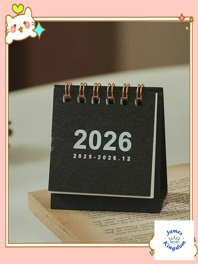 Минималистичный настольный календарь 2026 года, портативный мини-календарь в стиле MUJI, планировщик для рабочего стола и ежедневных заметок