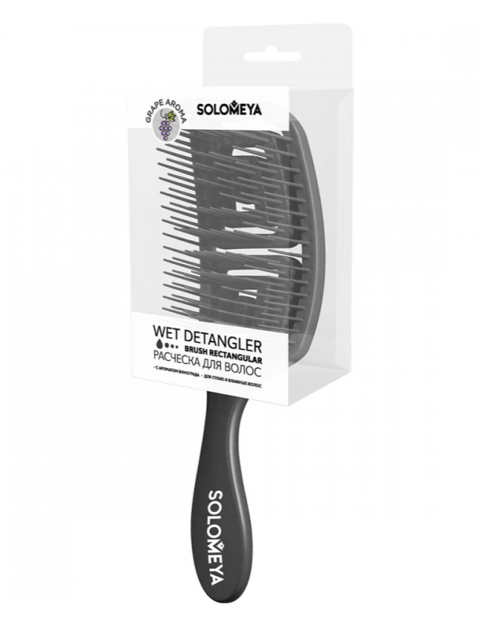 [Solomeya] Расческа для сухих и влажных волос аромат винограда прямоугольная Wet Detangler Brush Rectangular Grape, 1шт