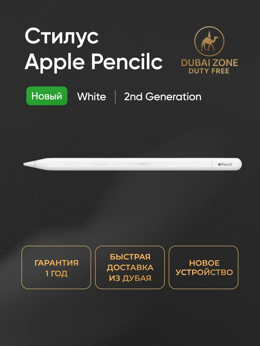 Стилус Apple Pencil (2nd Generation), для iPad Pro/Air, цвет white (белый)