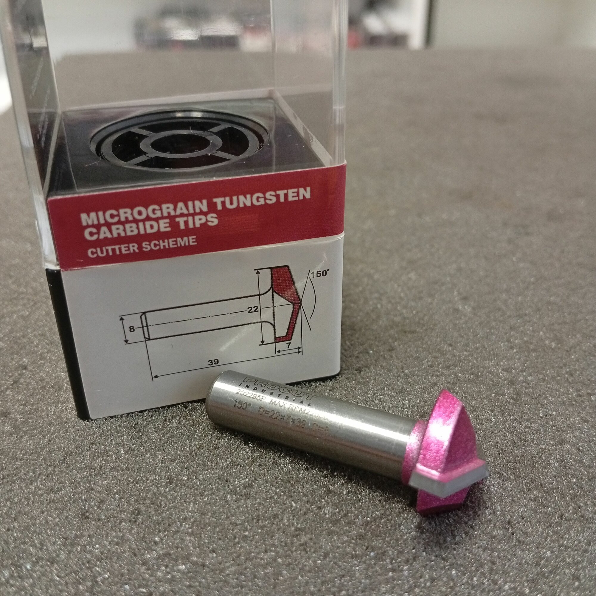 Фреза V-образная пазовая с углом 150 Z 2 D 22х8x41 S 8 PROCUT 202295P