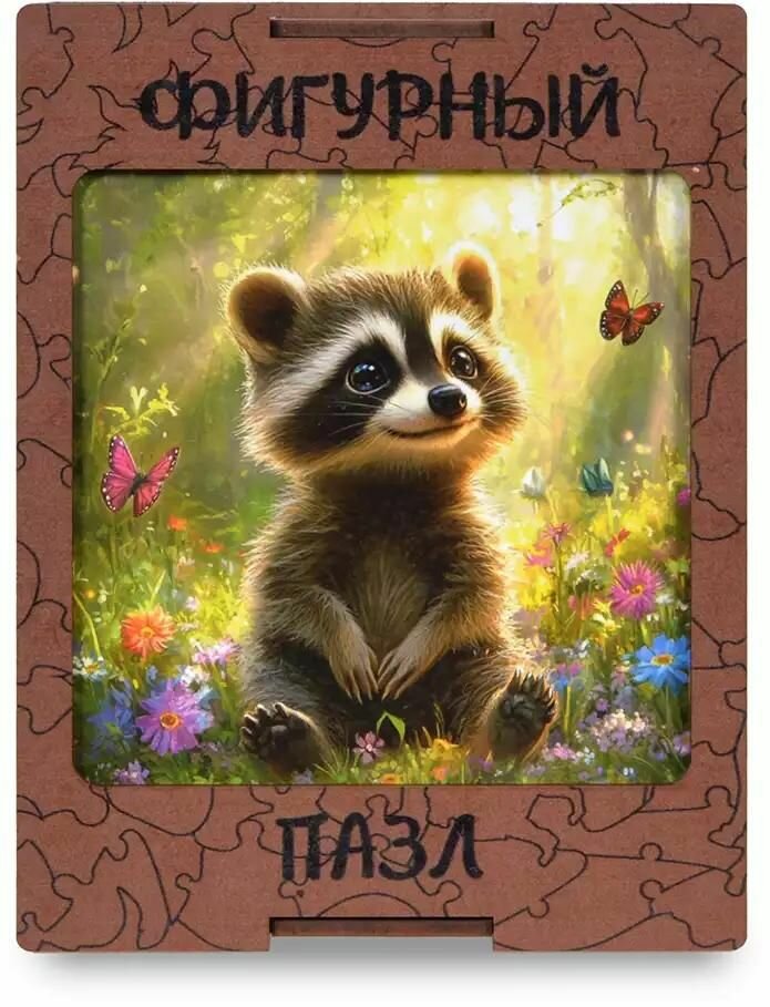 Пазлы Апилка Енот, 54 элемента, деревянный, для детей