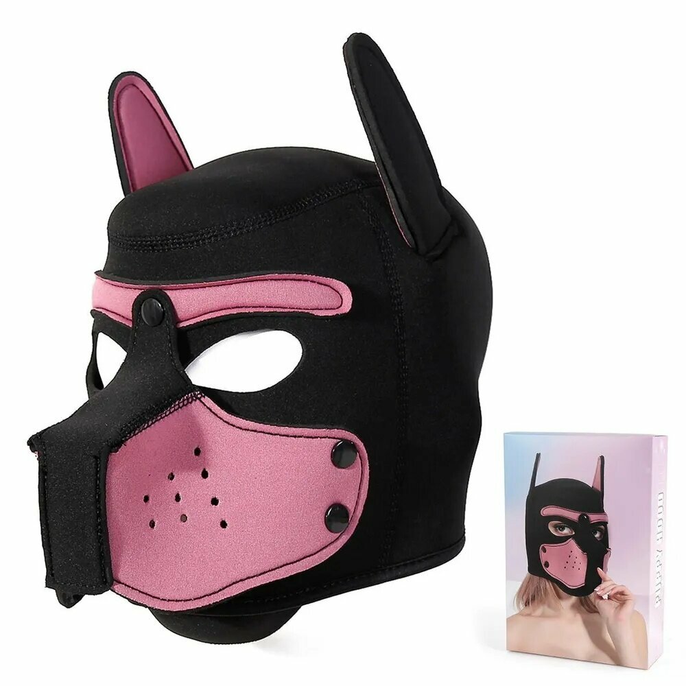 Бдсм маска на голову Puppy Hood (собаки, пса) пет плей тканевая