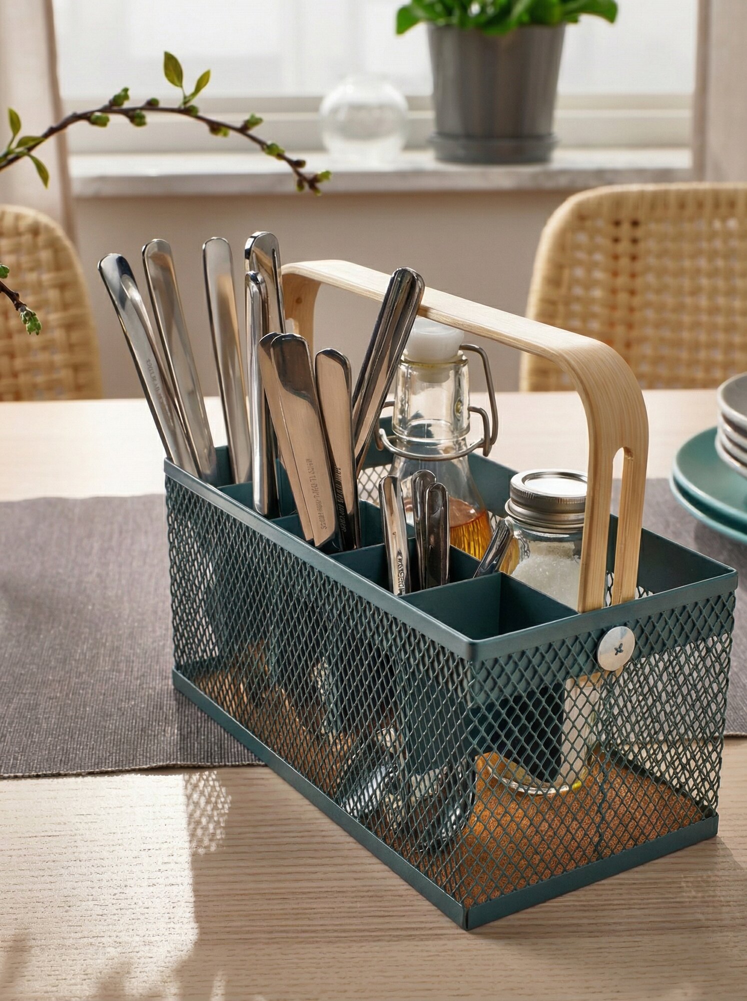 Подставка для столовых приборов IKEA VIMPELFISK 305.816.48 бирюзовая
