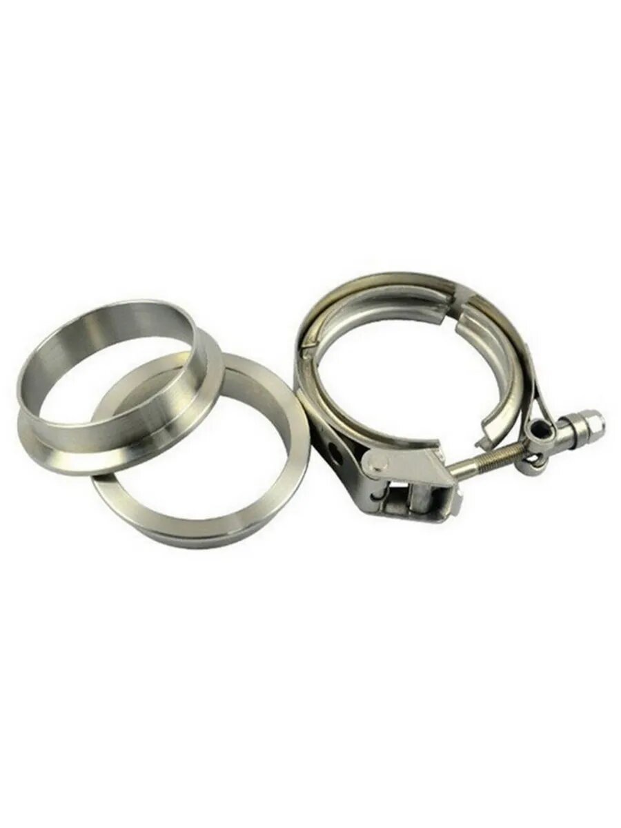 V-band хомут в сборе с фланцами 3"(76мм) из стали
