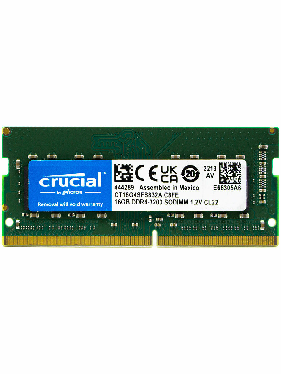 Модуль памяти для ноутбука SODIMM DDR4 16GB PC25600 3200МГц Crucial CT16G4SFS832A. C8FE