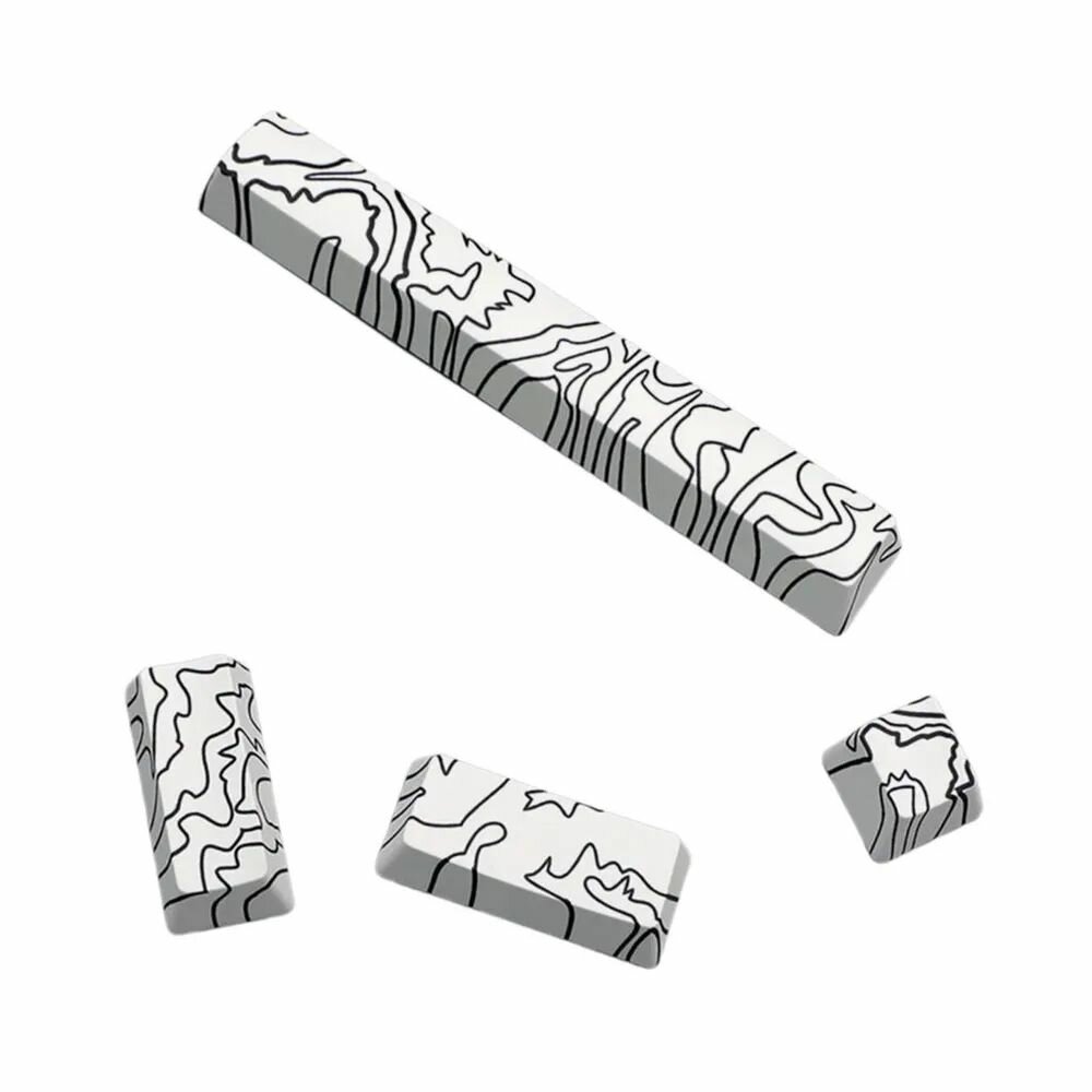 4-Клавишные PBT Кейкапы для Механических Клавиатур, Линия Белая