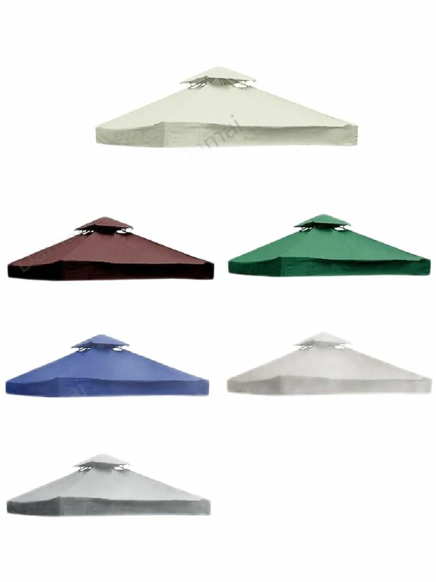 Наружный тент с двойным верхом 3х3м для беседки