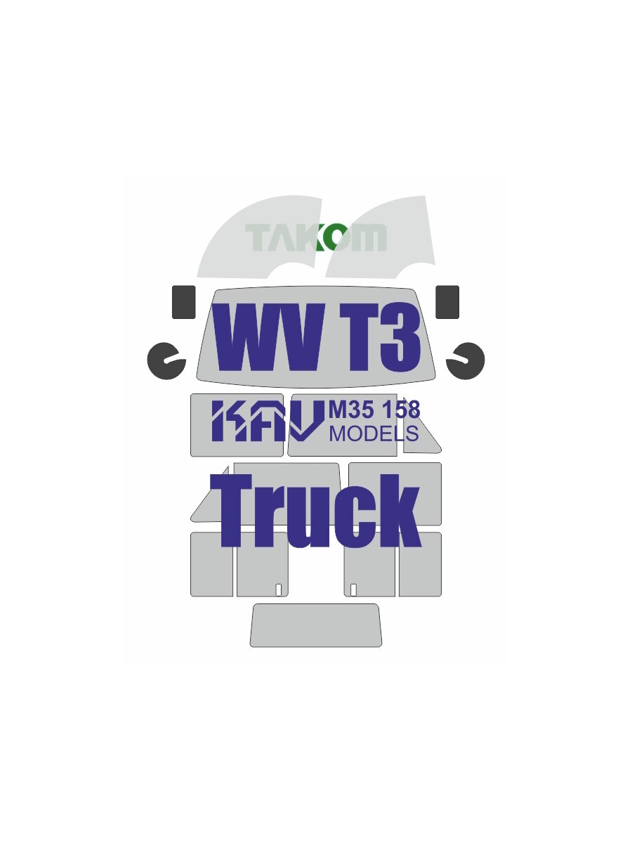 Окрасочная маска на Т3 Transporter Truck (Takom) 1:35 KAV M35 158