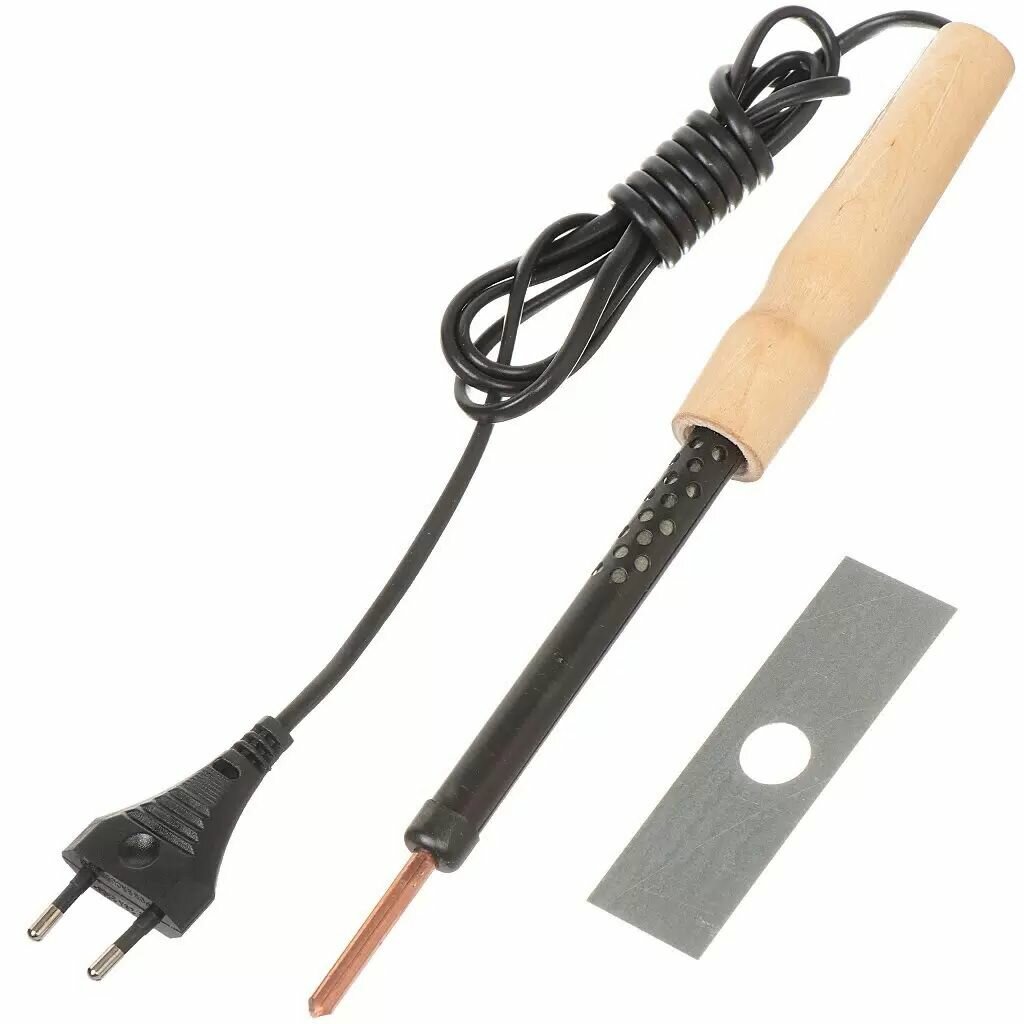 Паяльник сетевой TDM Electric Рубин ЭПЦН-25 25 Вт 230 В с деревянной рукояткой и подставкой SQ1025-0501