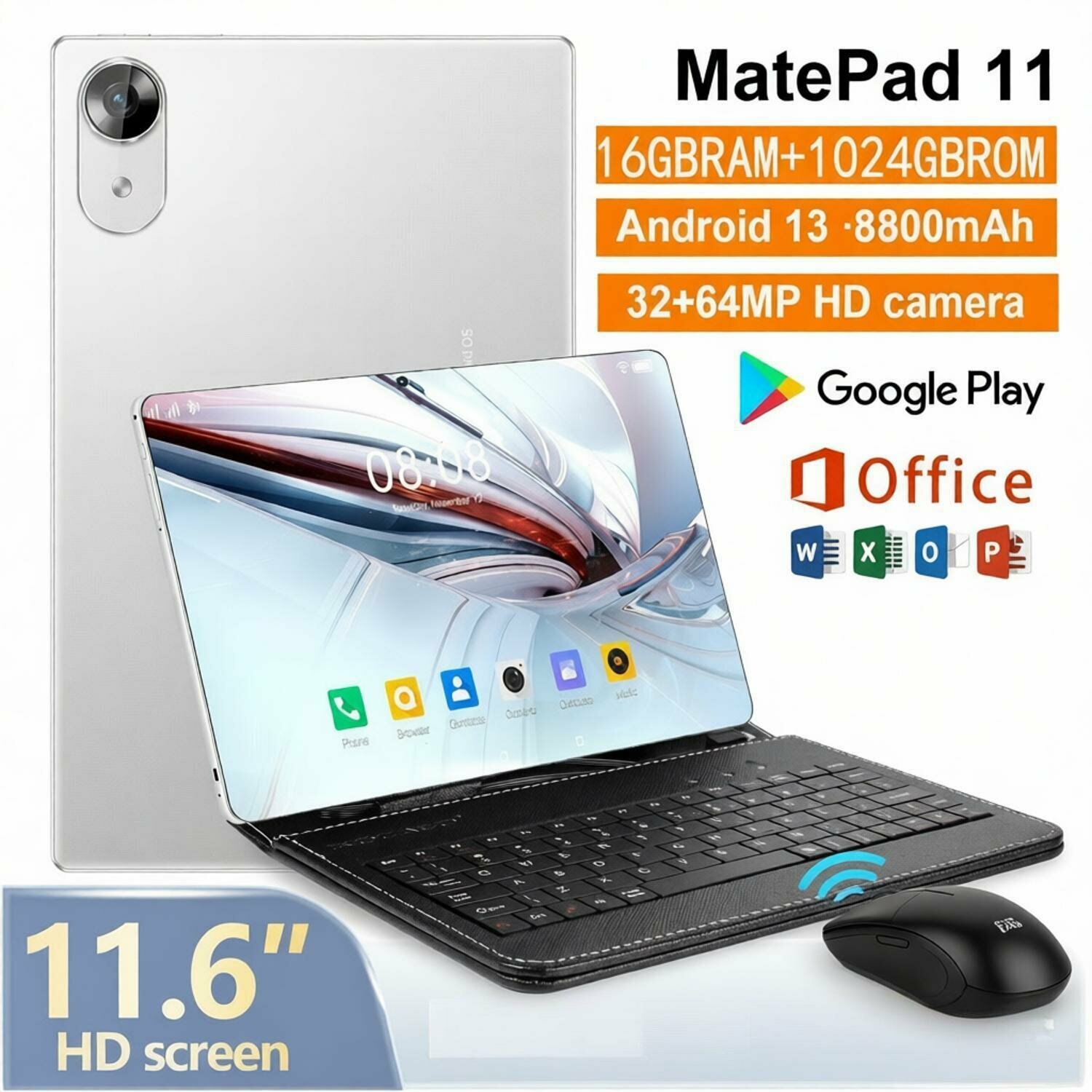 Игровой планшет С мышью, клавиатурой и ручкой. "MatePad", 11 дюймов, 16ГБ+1ТБ, Android 13