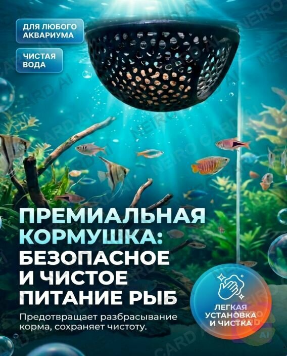 Декорация для аквариума для рыбки декор в аквариум кормушка ( диаметр 80 мм )