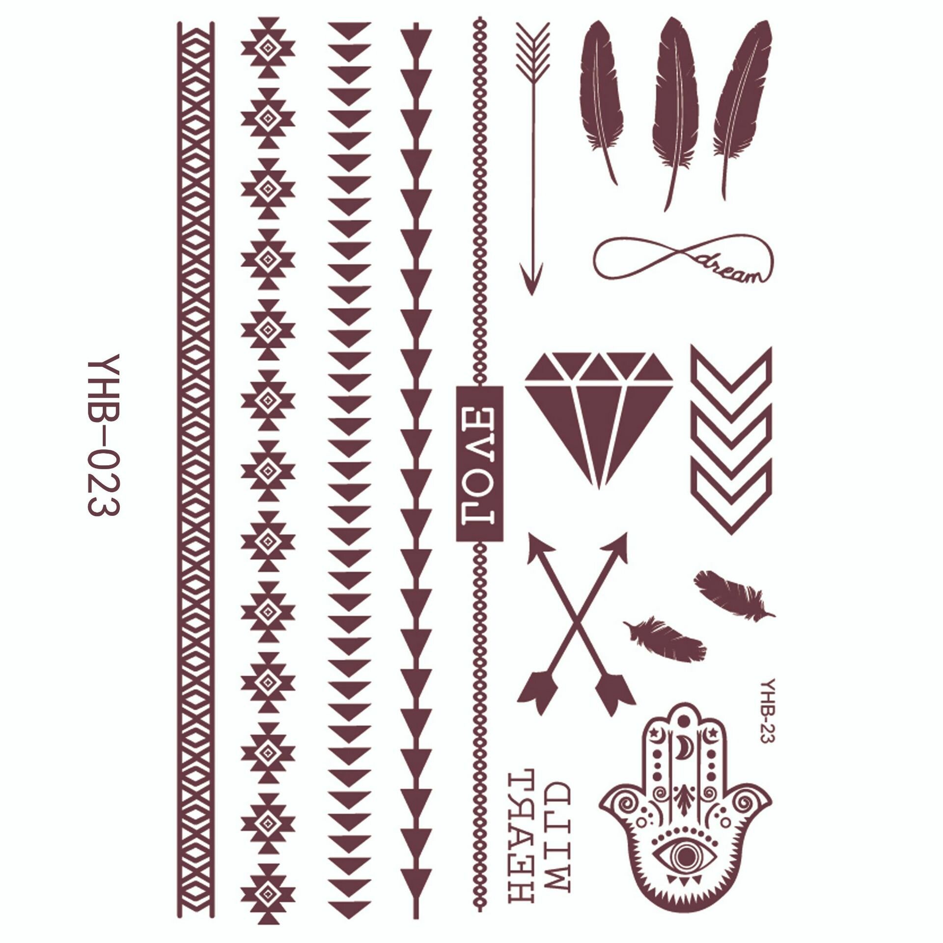 Временные татуировки хной в европейском и американском стиле, временные татуировки белого, черного и красного цветов, высококачественные временные татуировки для рук и предплечий.