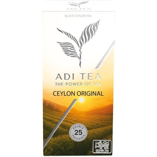 Чай черный Adi Tea "Ceylon Original" (25 пак.), цейлонский, пакетированный, в индивидуальных саше.