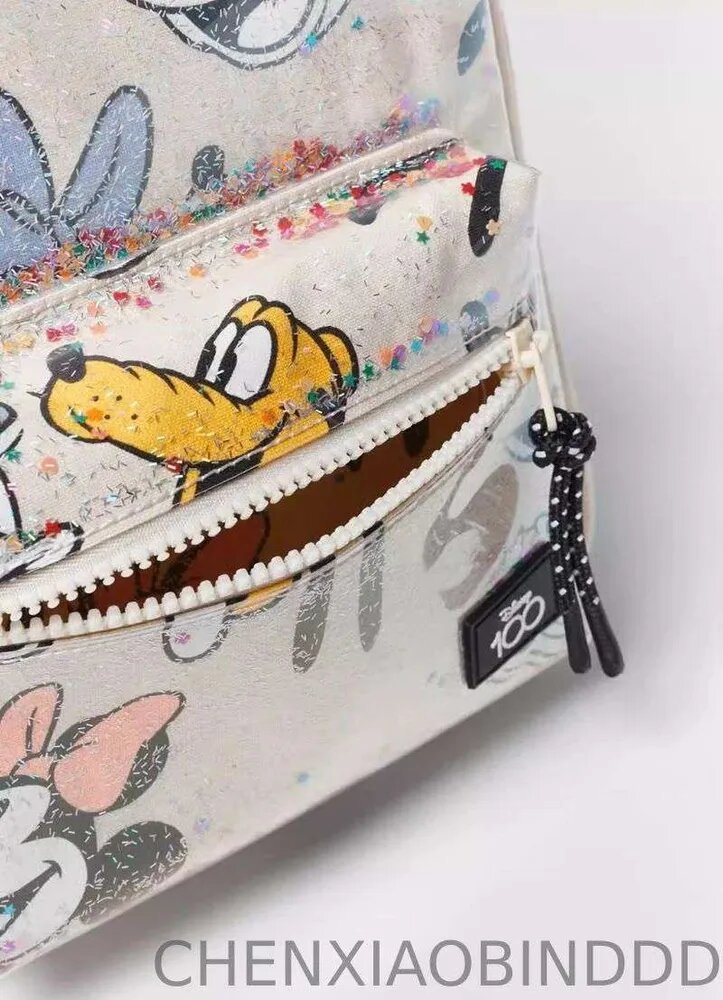 Детский рюкзак Disney Mickey Mouse с принтом, школьный рюкзак для девочек, бежевый — фото 1