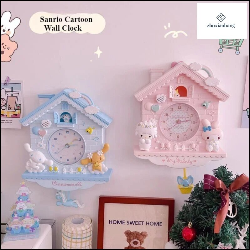 Милые настенные часы Sanrio My Melody Pink для спальни, подвесные часы Hello Kitty Kawaii Room