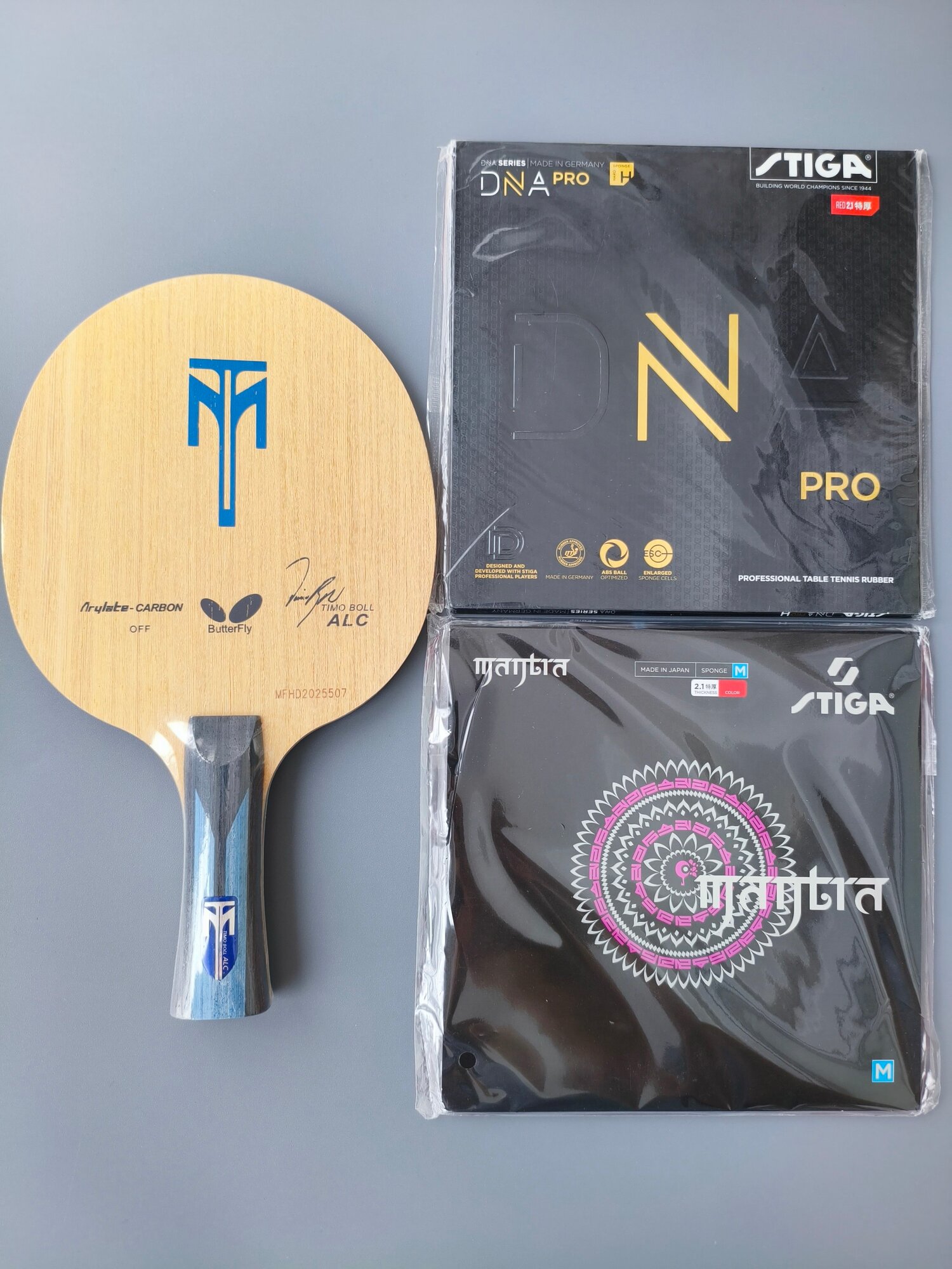 Атакующая сборка! Butterfly Timo Boll ALC + Stiga mantra M + DNA pro