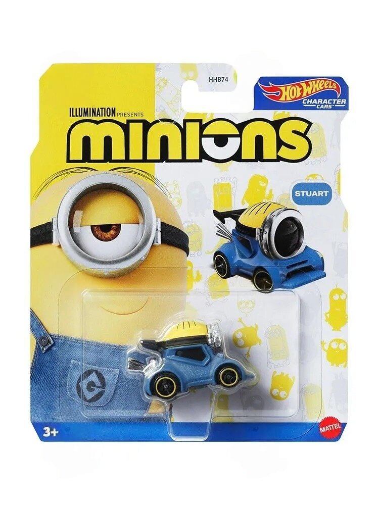 Машинка Mattel Hot Wheels Character Cars Minions Stuart HXC90