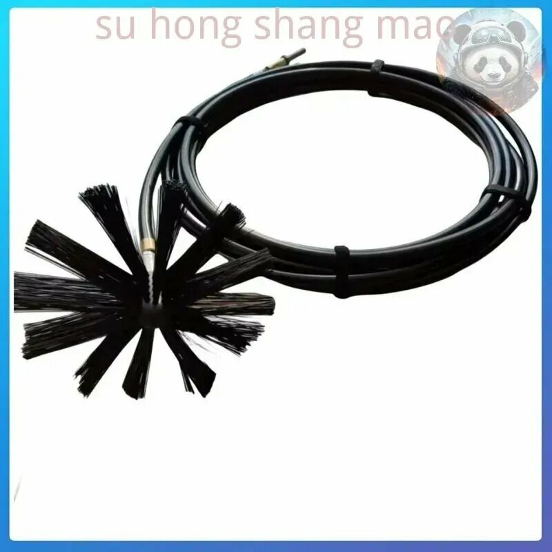 Гибкий вал-трос для чистки дымоходов и вентиляции 6 м, щетка 100 мм