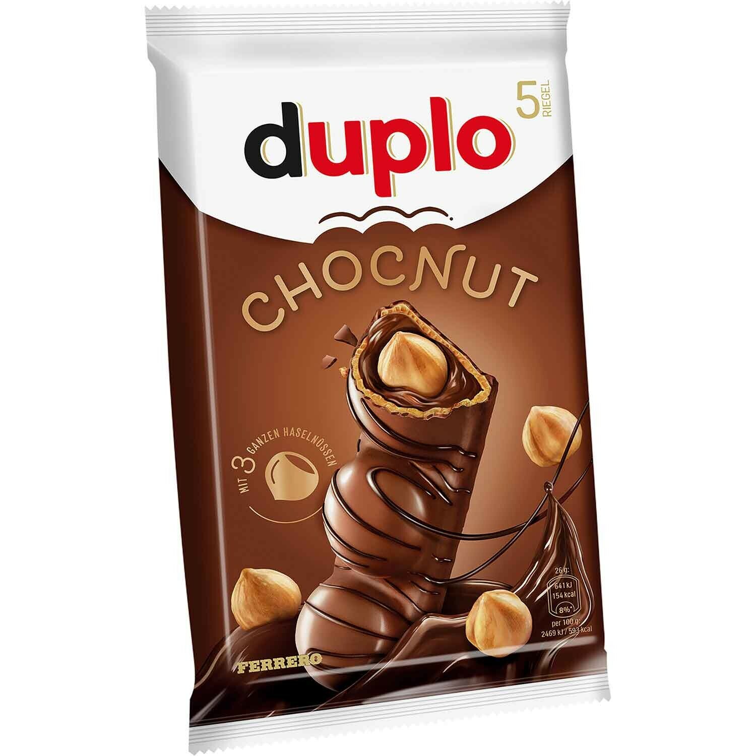 Батончик Ferrero Duplo Chocnut, 1 уп. (5 шт. по 26 гр.) (Германия)