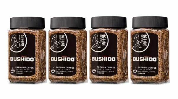Кофе растворимый Bushido Black Katana, 100 г / 4 банки