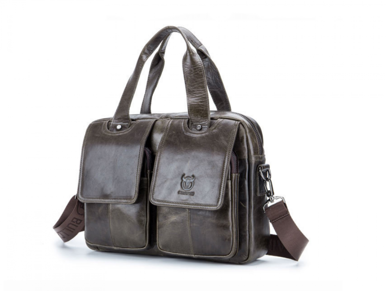 Сумка-портфель MyPads Premium M041 из натуральной импортной коровьей кожи для ноутбуков 12-14"