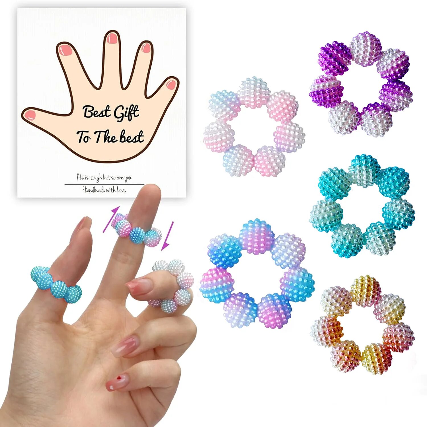 Сенсорные кольца на палец, 5 шт, Цвет: 5pcs A002