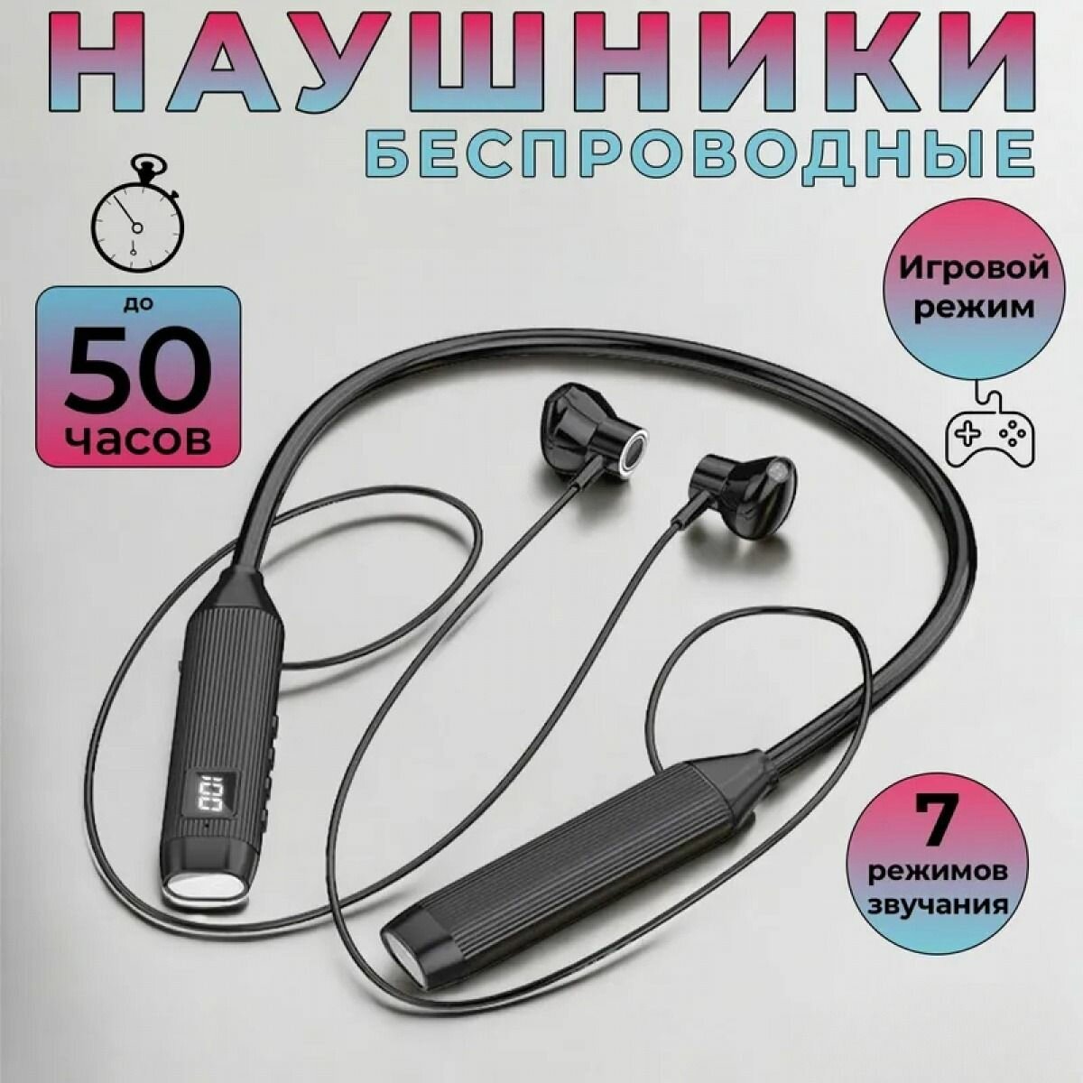 Наушники беспроводные, гарнитура, спортивные с ободком bluetooth. Блютуз наушники