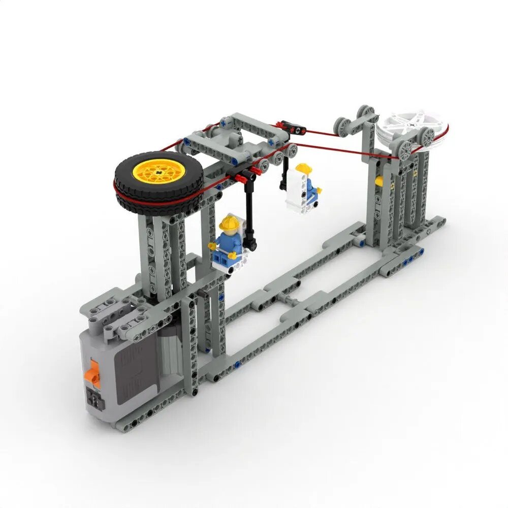 Миниатюрная канатная дорога с кольцевым треком и ползучим механизмом