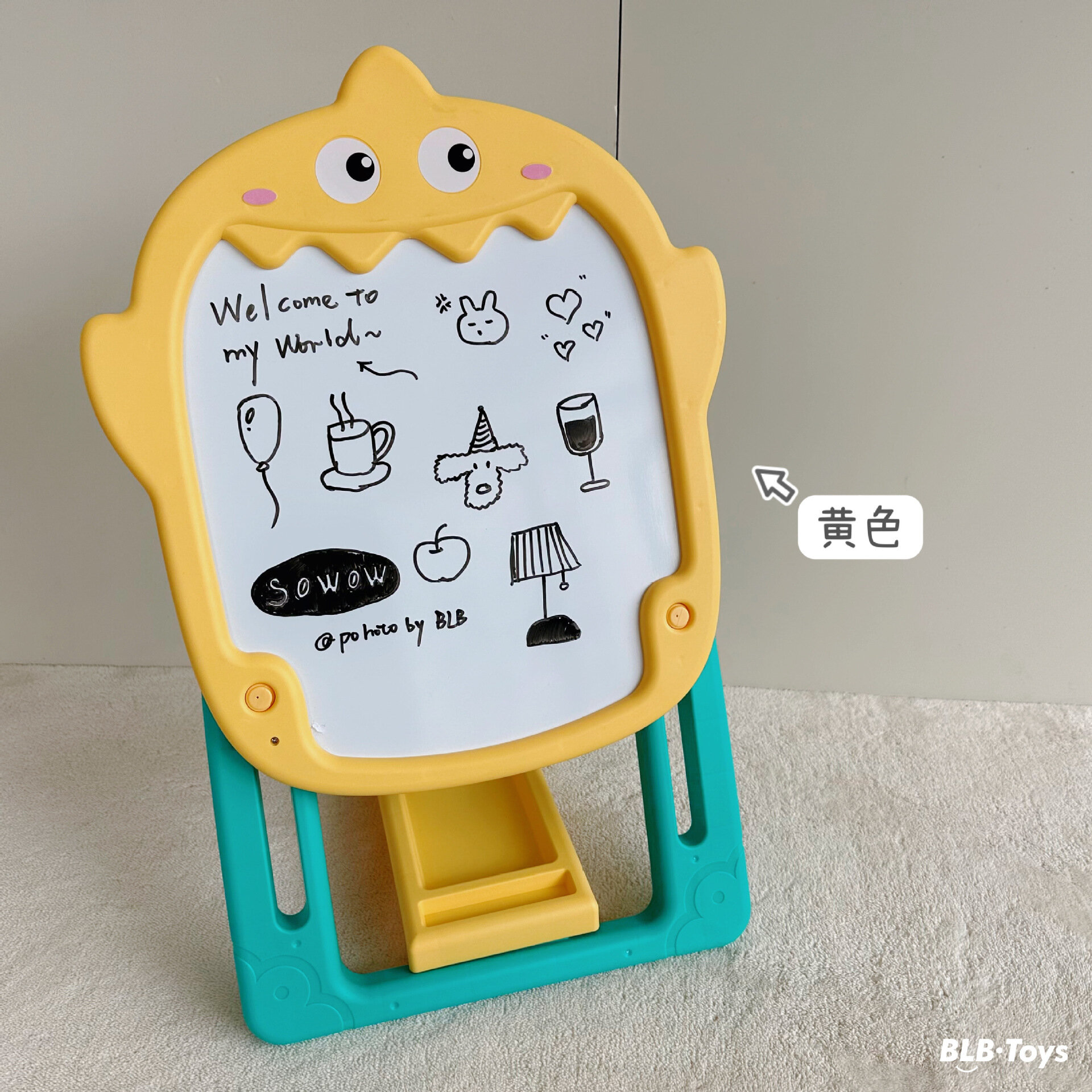 Детская двусторонняя магнитная доска для рисования Soowo с динозаврами, стоячая доска для рисования и письма, многофункциональная игрушка для раннего развития.