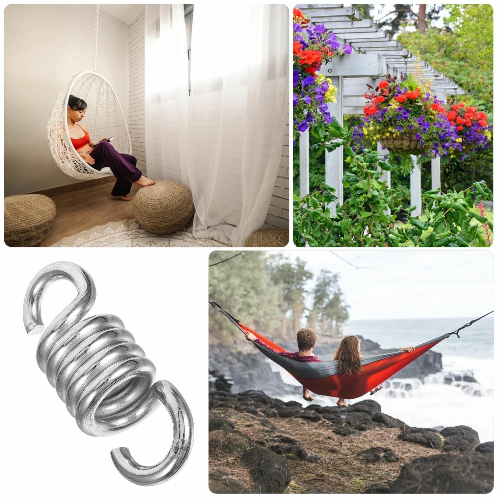 Пружинные Крюки Для Подвесных Кресел, Прочная Гальванизированная Сталь, 1Шт