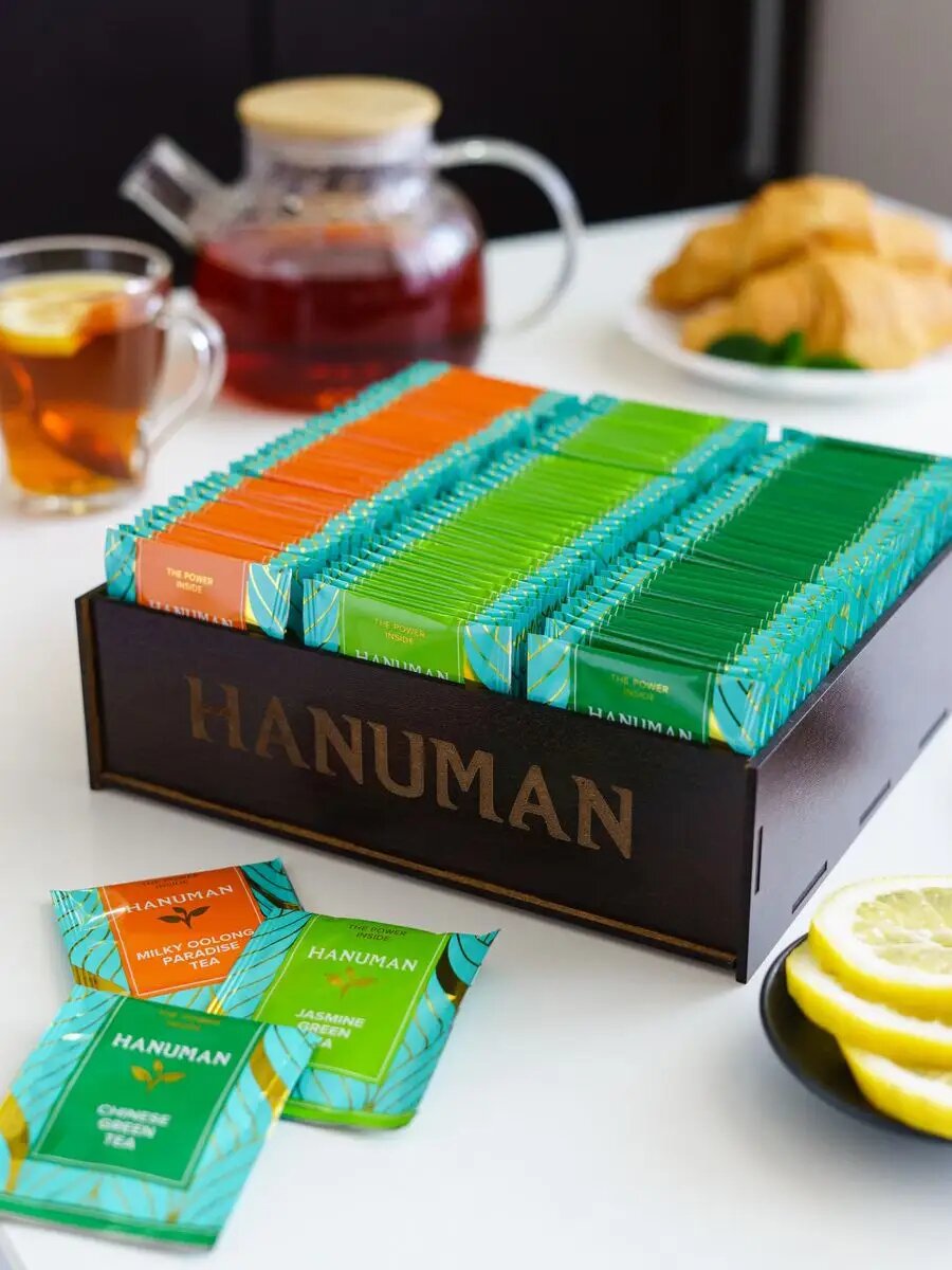 Набор чая Hanuman, ассорти, зеленый, улун, в пакетиках, 100 шт
