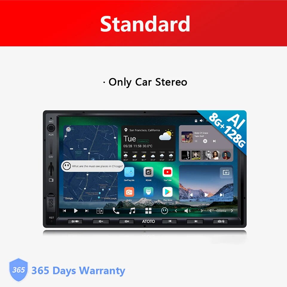 7-дюймовая QLED автомагнитола на Android 13, 2DIN, Bluetooth, мультимедийный плеер, Apple Standard