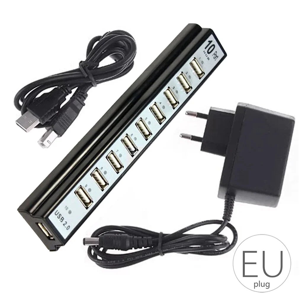 USB-хаб 10 портов EU Plug