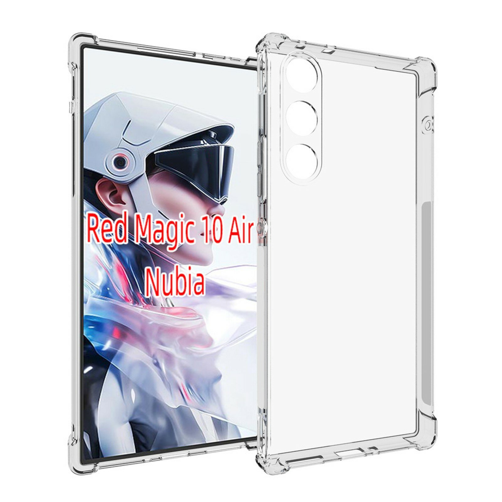 Чехол накладка-бампер MyPads Tocco для ZTE Nubia Red Magic 10 Air с усиленной защитой углов прозрачный