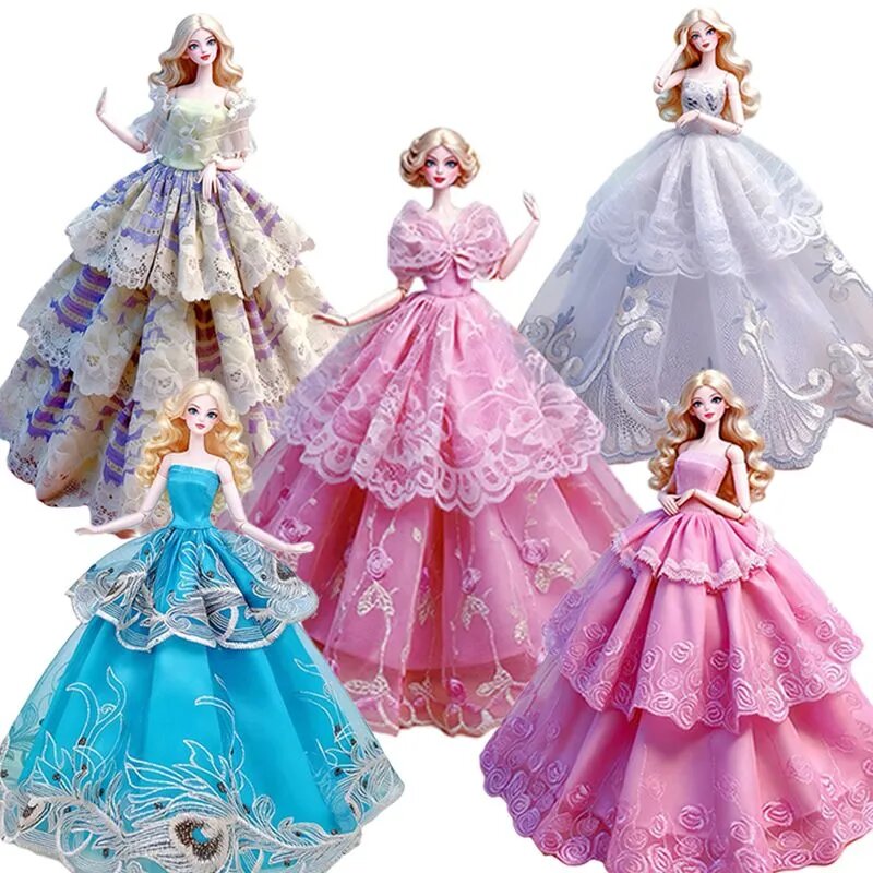 5 шт платье с цветочным кружевом для куклы Barbie Барби