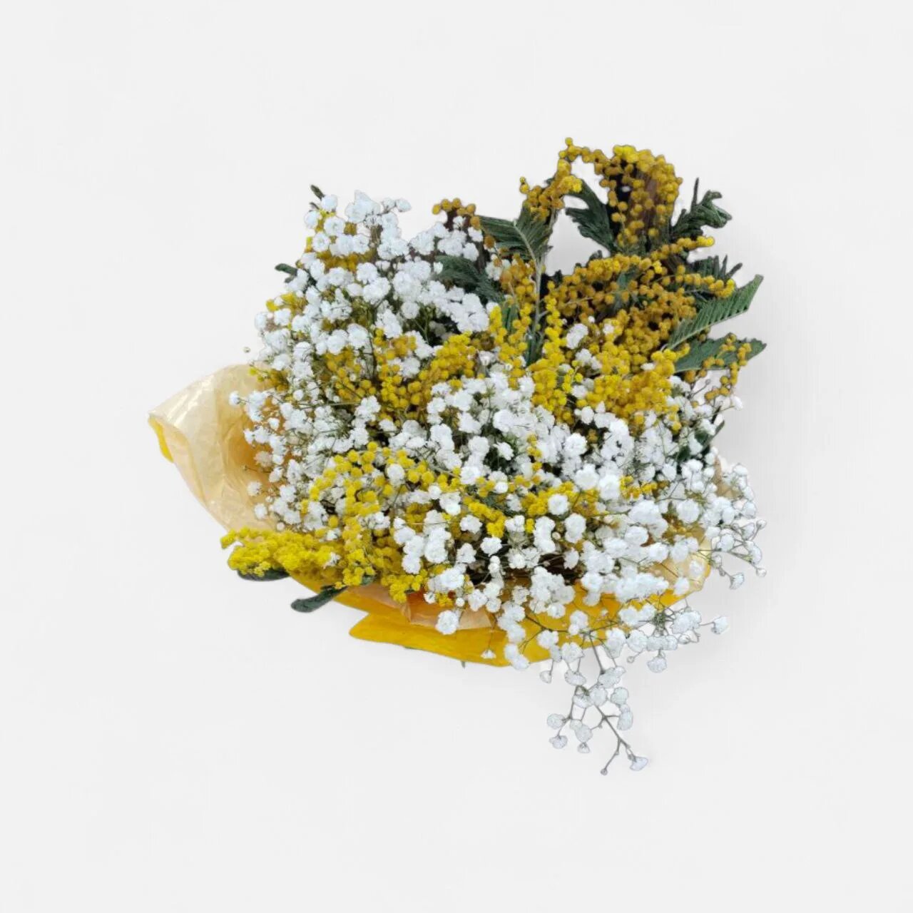Весеннее облако (ароматная мимоза и белая гипсофила)