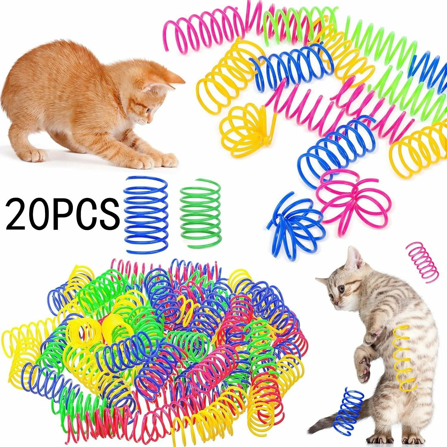 4/100 шт. пружинная игрушка для кошек, спиральные игрушки для кошек, интерактивные для домашних