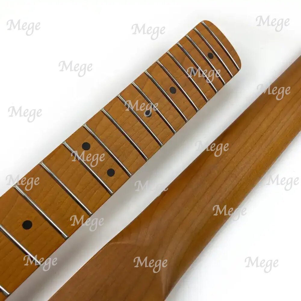 Гриф для электрогитары, леворукий, 22 лада, радиус 9,5 дюйма, из обожженного клена, 6 струн, длина грифа 25,5 дюйма, сатинированное покрытие