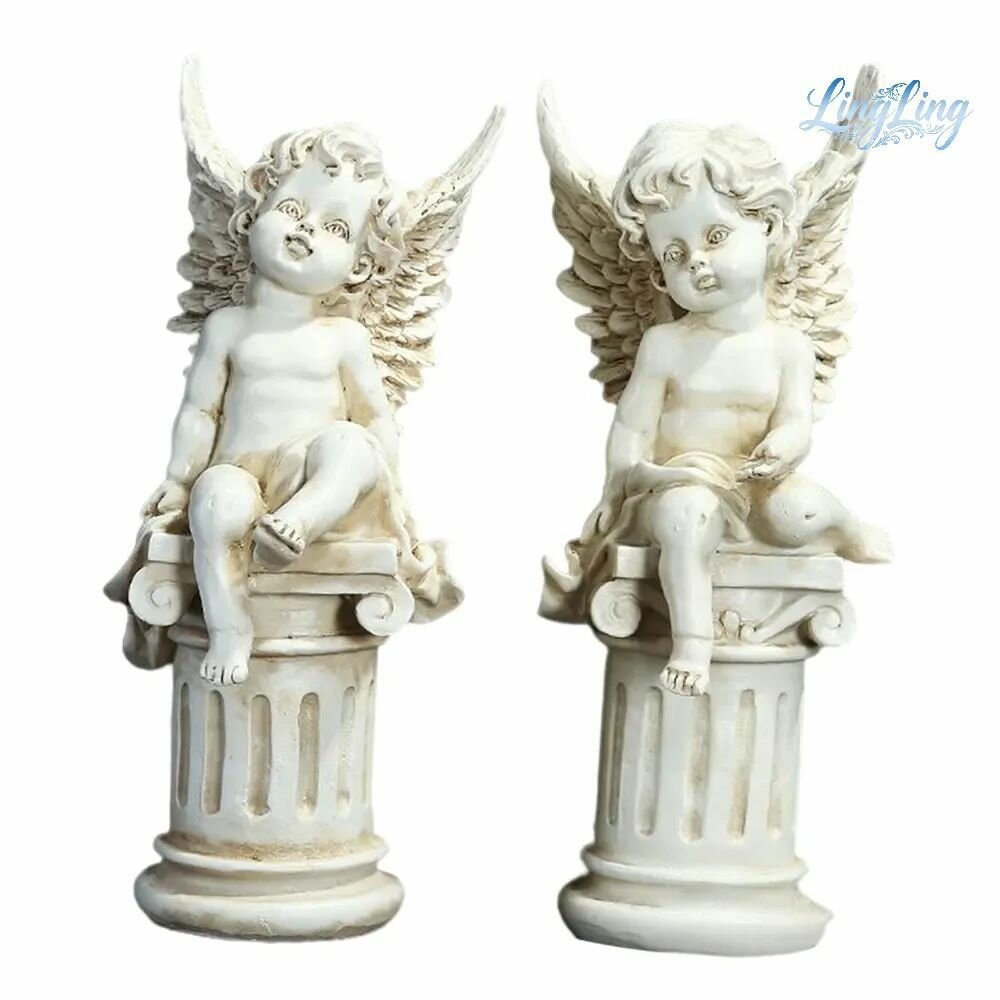 2 шт. Статуэтка ангела для кладбище, садовая фигурка
