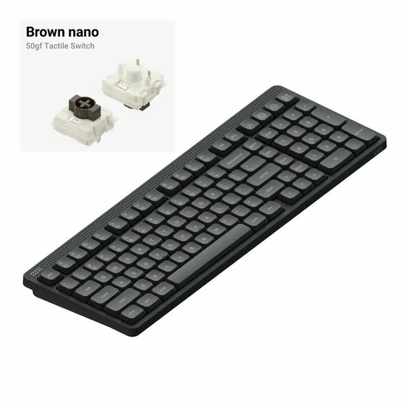 NuPhy Игровая клавиатура беспроводная Node100, (Brown nano), Английская раскладка, темно-коричневый, черный