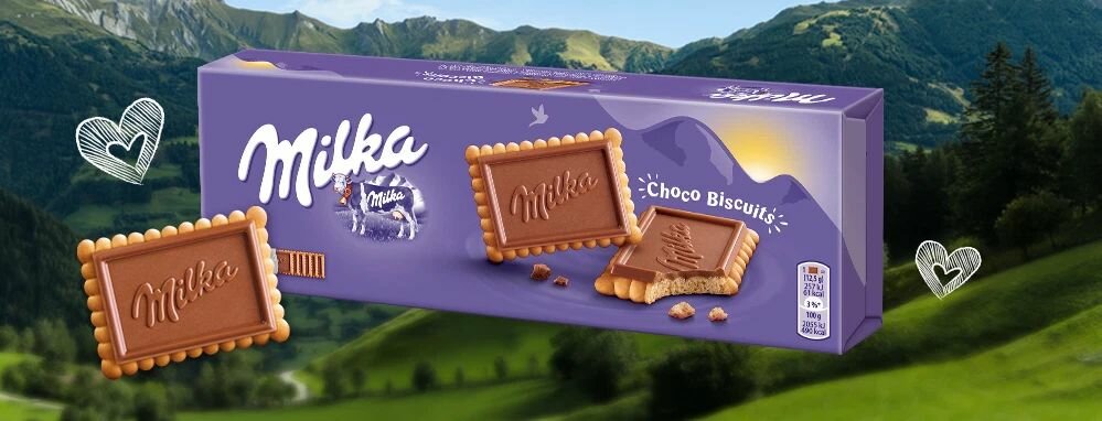 Печенье Milka Choco Biscuits бисквитное с альпийским молочным шоколадом 150 гр (Швейцария) 150г