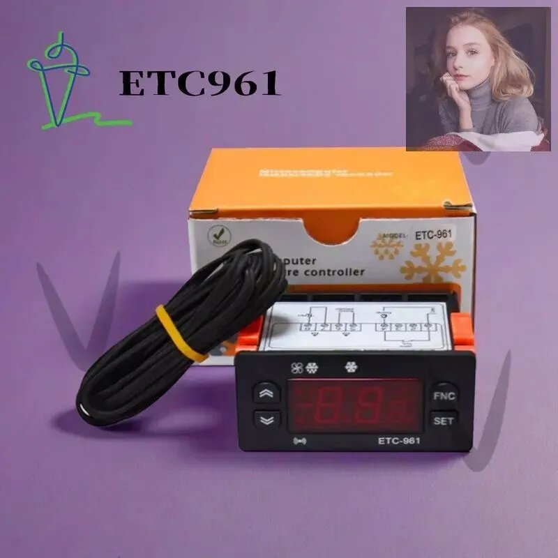 ETC-961 Универсальный терморегулятор для холодильников 220В для холодильной витрины